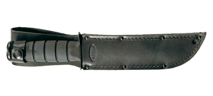 Full-size Black KA-BAR, Straight Edge and Black Leather Sheath | Knife ...