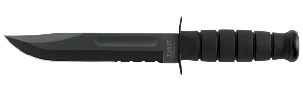 Full Size Black KA-BAR®, Partially Serrated with Hard Plastic Sheath ...