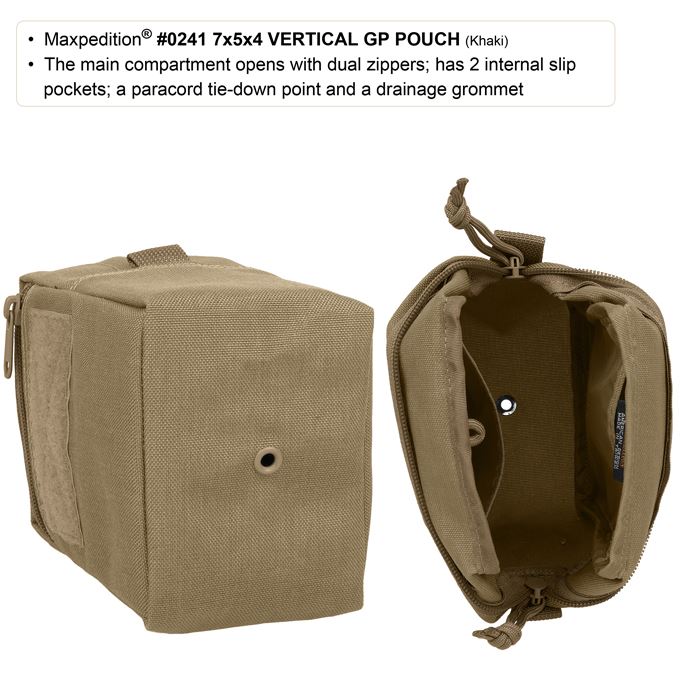 Vertical GP Pouch | 7x5x4 | MOLLE/PALS | Maxpedition | Adventure Gear ...