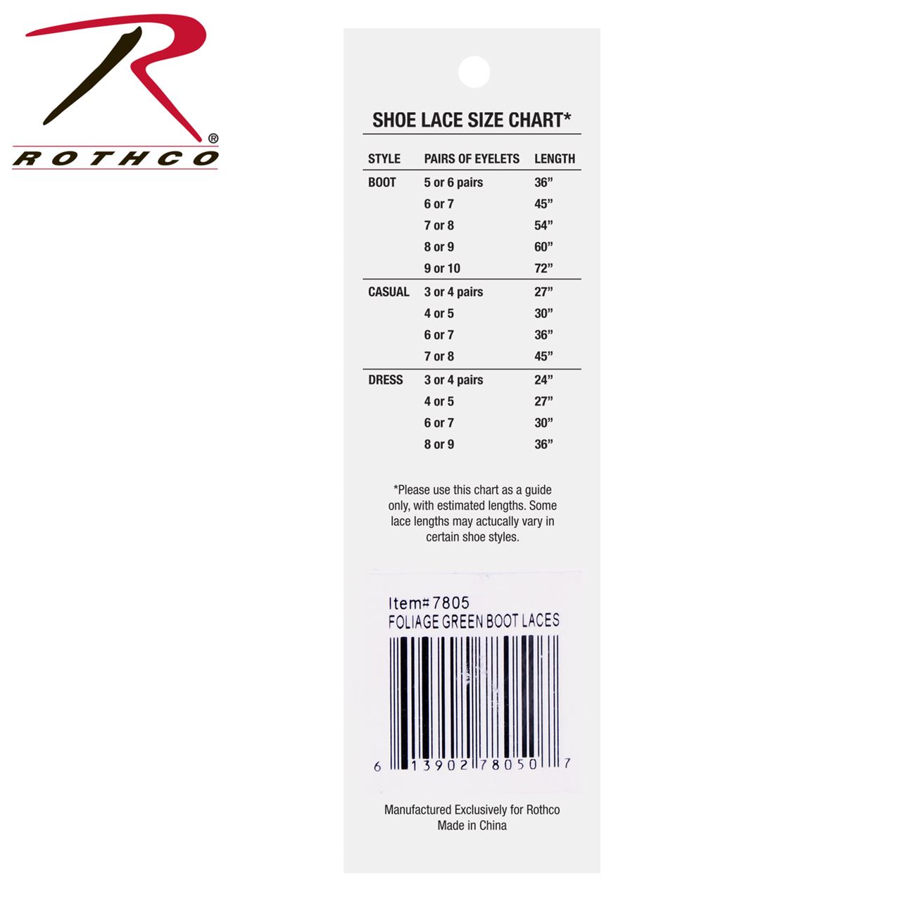 72 Inch Military Boot Laces | Rothco | Adventure Gear Canada