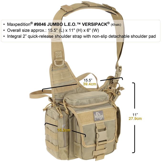 Jumbo L.E.O. Versipack | Shoulder Bag | Maxpedition | Adventure Gear Canada