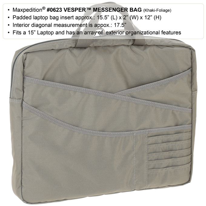 VESPER Tactical Laptop Messenger Nylon Bag | Maxpedition | Adventure ...