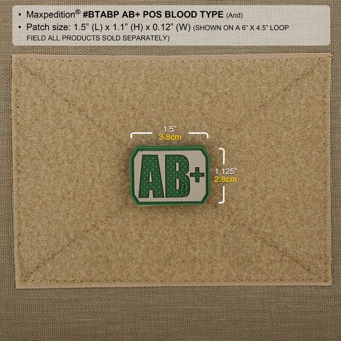 AB+ (Positive) Blood Type Patch | Maxpedition | Adventure Gear Canada