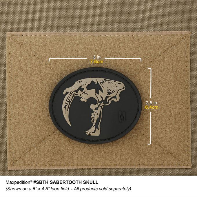Sabertooth Skull PVC Morale Patch | Maxpedition | Adventure Gear Canada