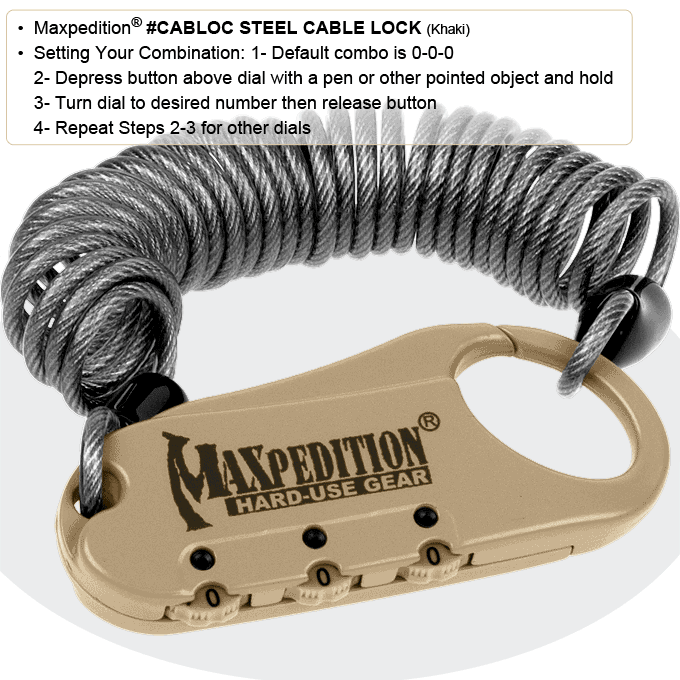 Steel Cable Lock | Maxpedition | Adventure Gear Canada