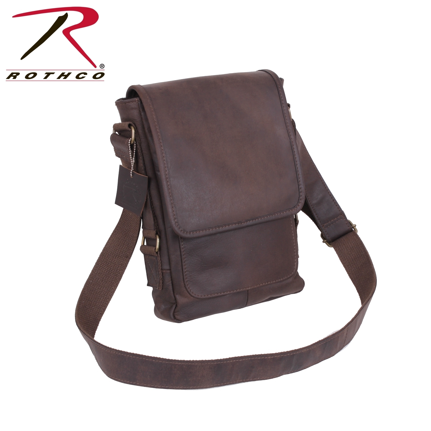 Brown Leather Military Tech Shoulder Bag Rothco | Adventure Gear Canada