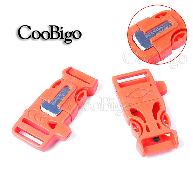 3/4 Inch Whistle Buckle | Flint Fire Starter| Coobigo | Canada Paracord